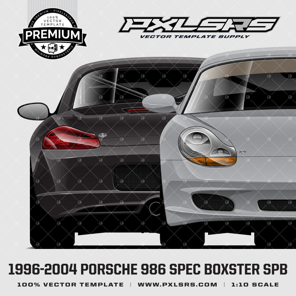 1996-2004 Porsche 986 Spec Boxster SPB - Full 'Premium' Vector Template