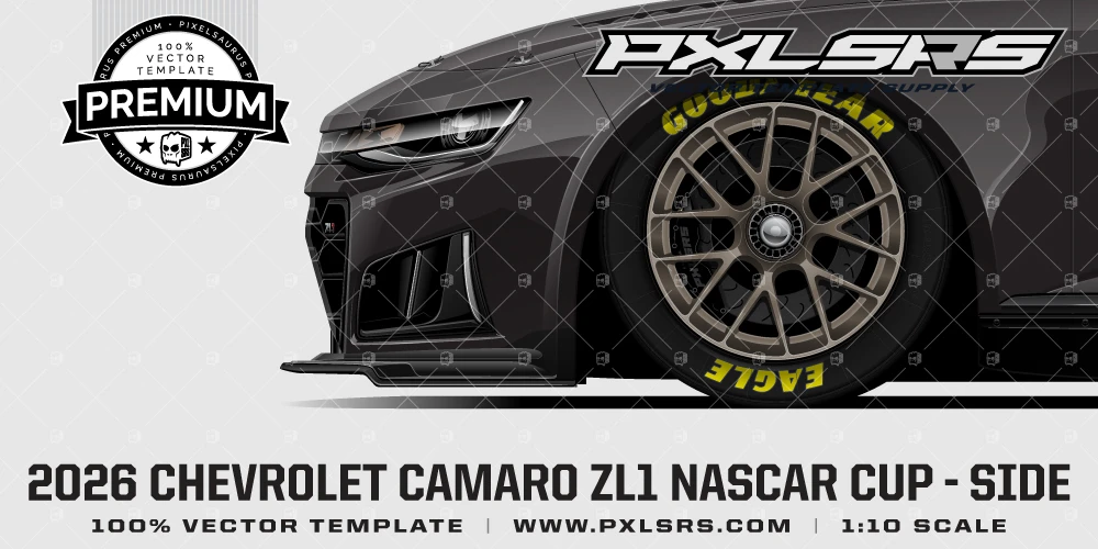 2026 Chevrolet Camaro ZL1 NASCAR Cup - Side 'Premium' Vector Template ...