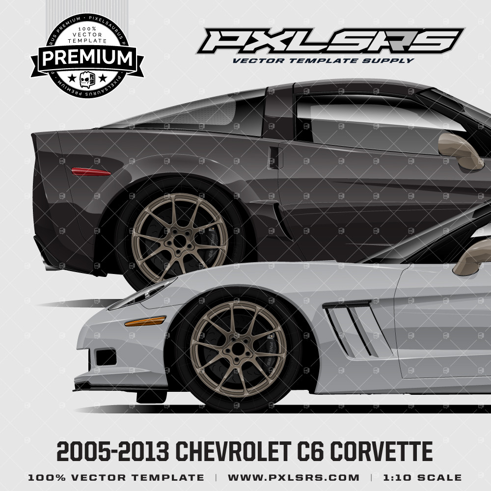 2005-2013 Chevrolet Corvette C6 - Full 'Premium' Vector Template ...