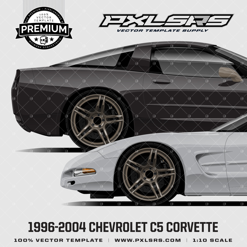 1996-2004 Chevrolet C5 Corvette - Full 'Premium' Vector Template ...