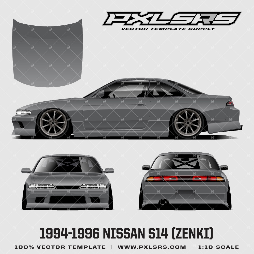 1994-1996 Nissan Silvia S14 Zenki Drift Car 'Vector' Template