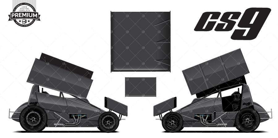 CS9 CHASSIS Sprint Car 'Premium' Vector Template - Pixelsaurus