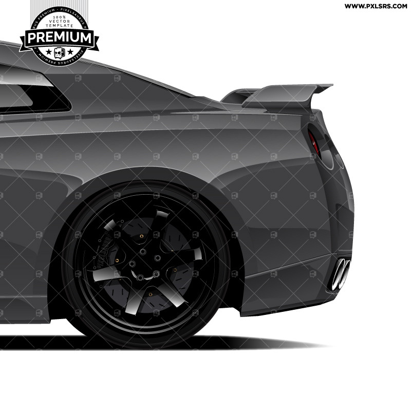 Nissan R35 GT-R 'Premium' Vector Template - Pixelsaurus