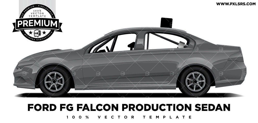 Ford FG Falcon Production Sedan 'Premium' Vector Template - Pixelsaurus