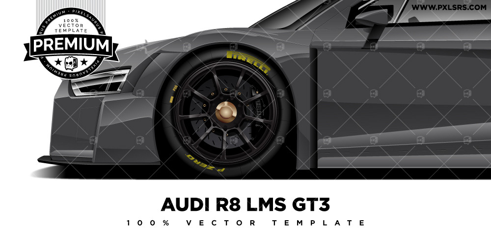 Audi R8 LMS GT3 'Premium' Vector Template - Pixelsaurus