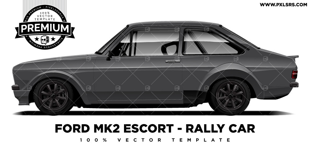 Ford MK2 Escort - Rally Car 'Premium' Vector Template