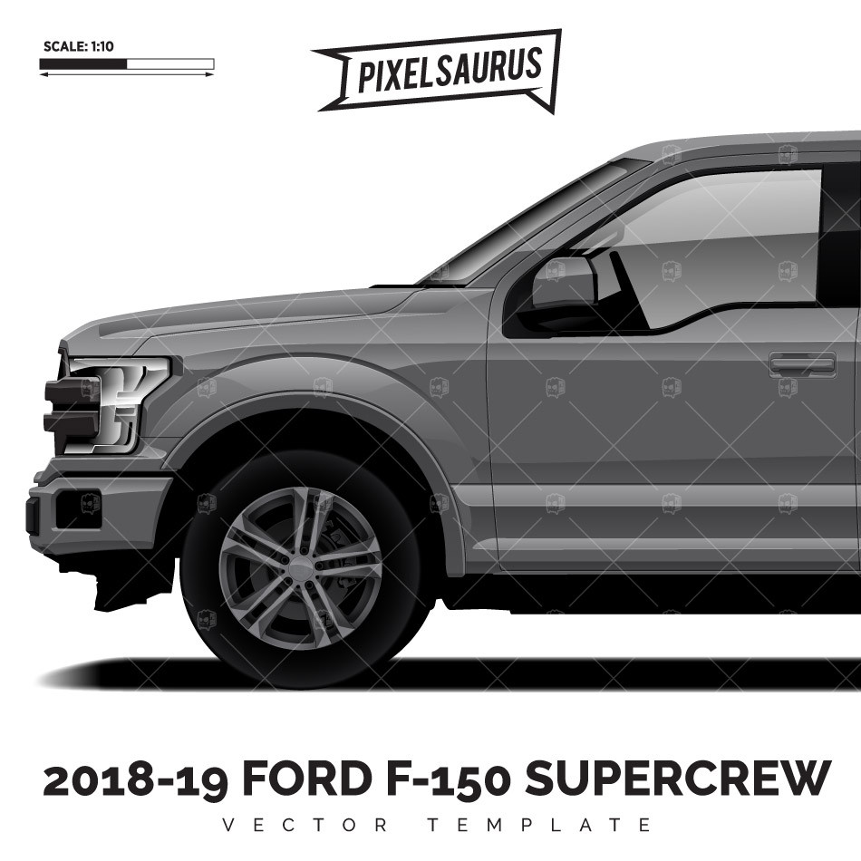 2015-2019 Ford F-150 Crew Cab - Vector Template