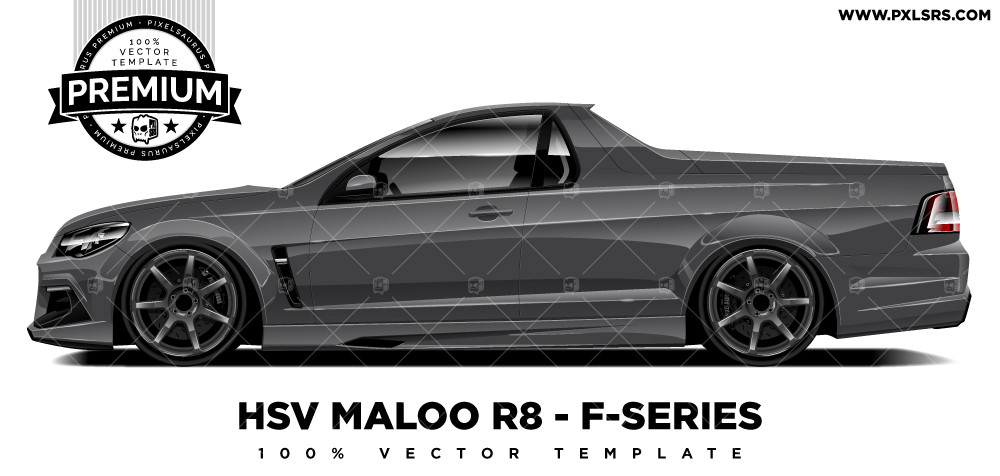HSV Maloo R8 - V-Series 'Premium' Vector Template - Pixelsaurus