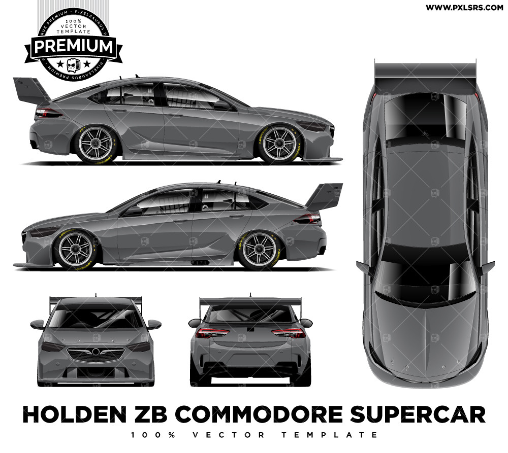 HOLDEN ZB COMMODORE SUPERCAR FULL 'PREMIUM' Template - Pixelsaurus