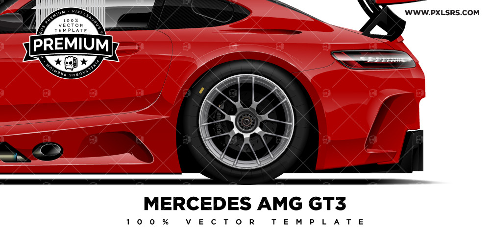 Mercedes AMG GTS GT3 'Premium' Vector Template - Pixelsaurus