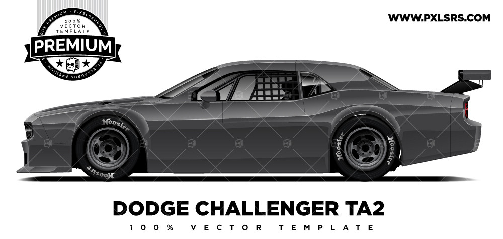 Dodge Challenger TA2/Trans-Am 'Premium' Vector Template - Pixelsaurus