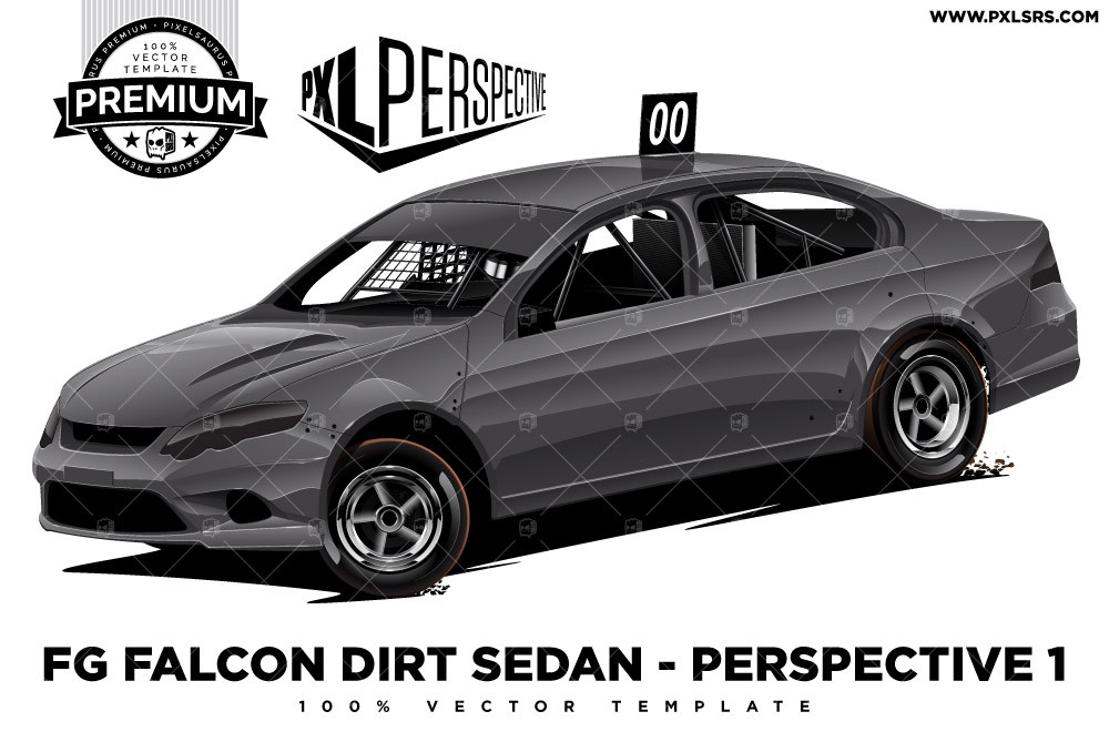 Ford FG Falcon Dirt Sedan Front 3/4 'Premium Perspective' 100% Vector ...