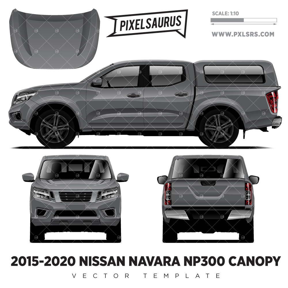 2015-2020 Nissan Navara NP300/D23 (Frontier) Double Cab Canopy Vector ...