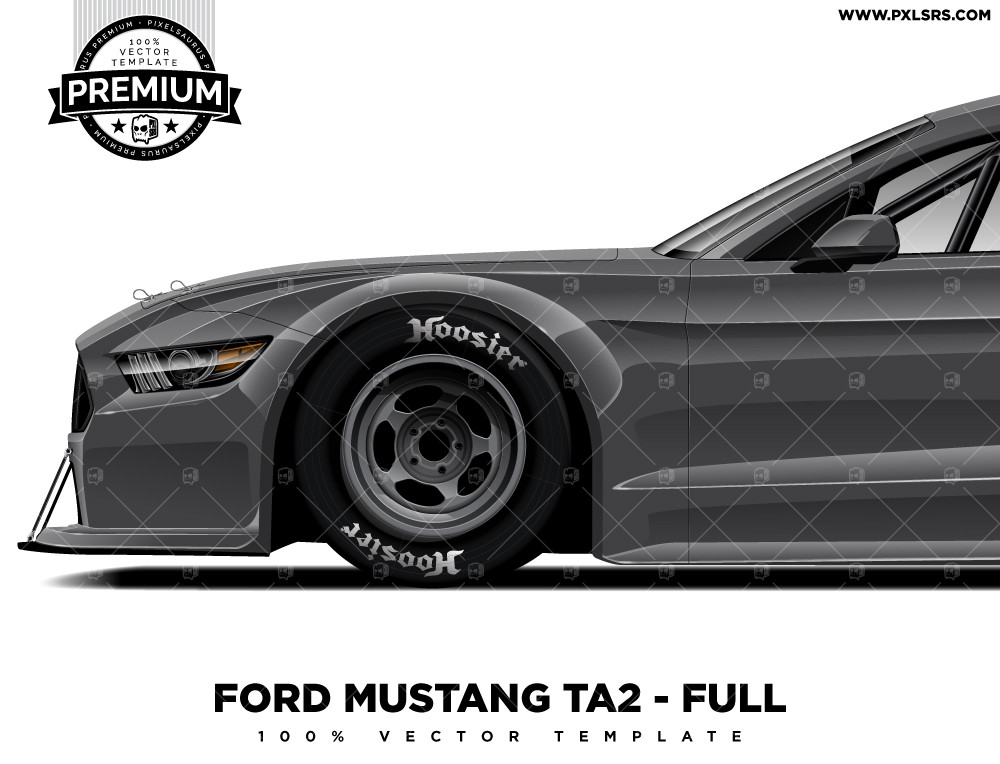 Ford Mustang TA2/Trans-Am Full 'Premium' Vector Template - Pixelsaurus