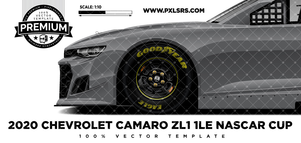 2020 Chevrolet Camaro ZL1 1LE Nascar - Side 'Premium' Vector Template