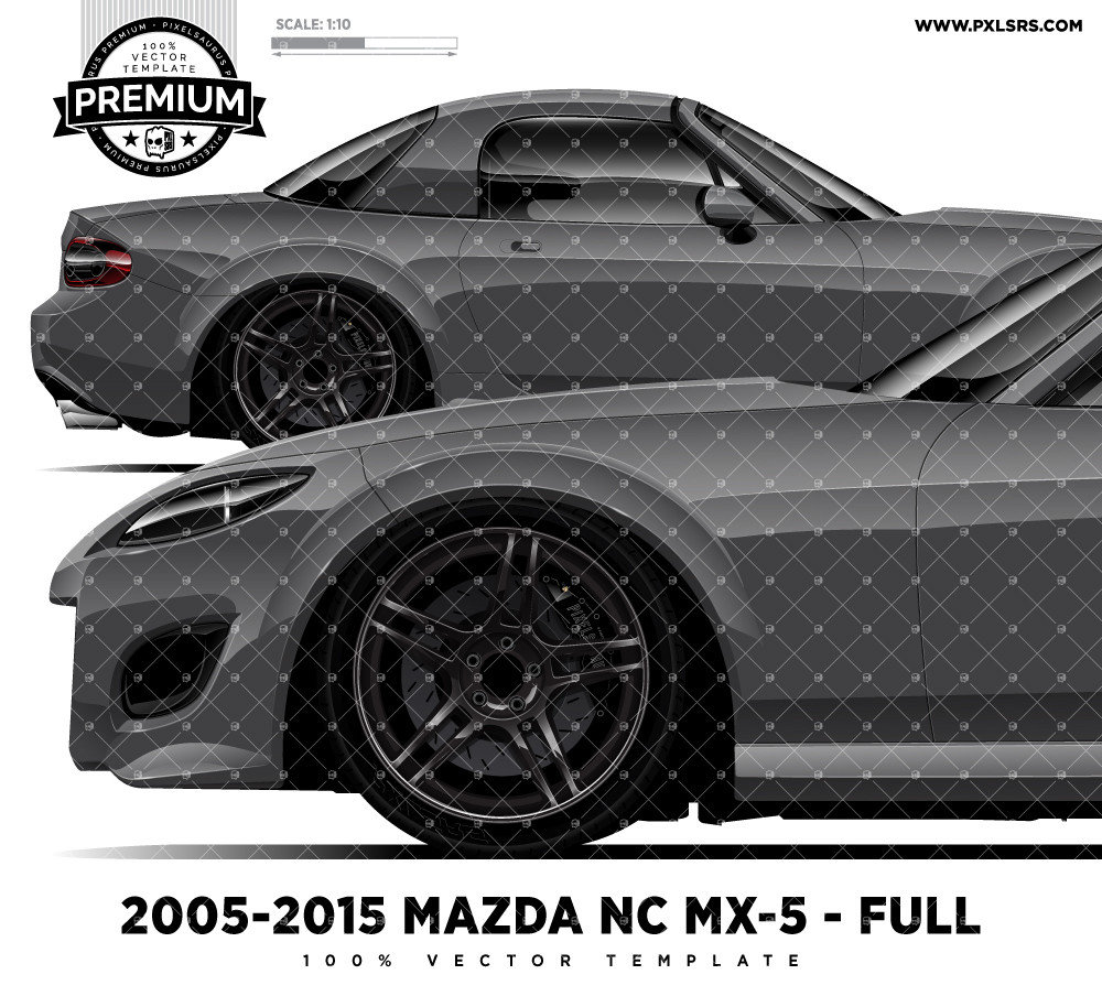 2005-2015 Mazda NC MX-5 / Miata 'Premium' Full Template MX5 - Pixelsaurus