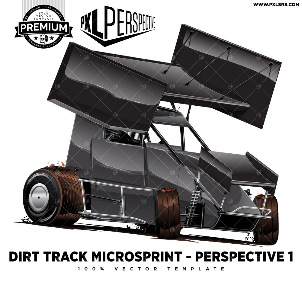 Dirt Track Microsprint 'Premium Perspective' 100% Vector Template ...