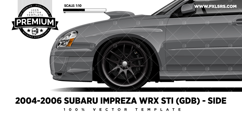 2004-2006 Subaru Impreza WRX STI (GDB) 'Premium' Vector Template