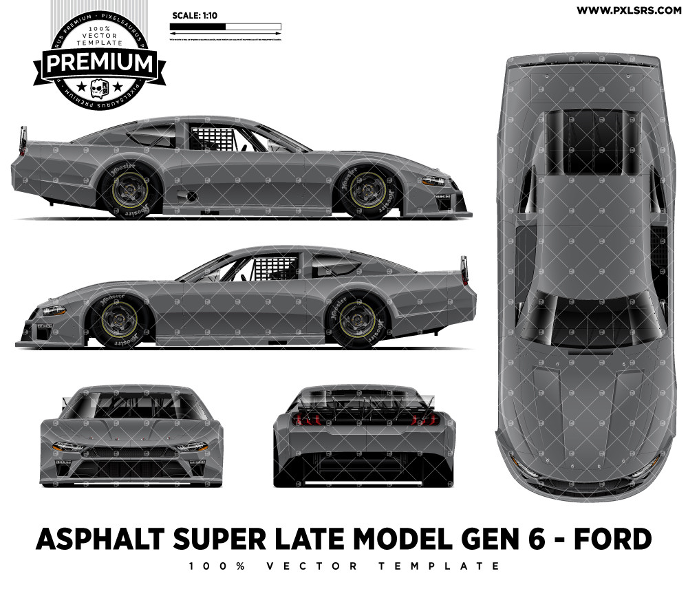 Ford Mustang - Asphalt Gen-6 Super Late Model - Full 'Premium' Vector ...