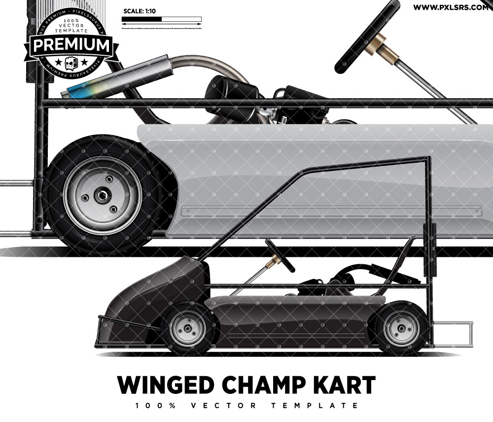 Winged Champ Kart 'Premium' Vector Template