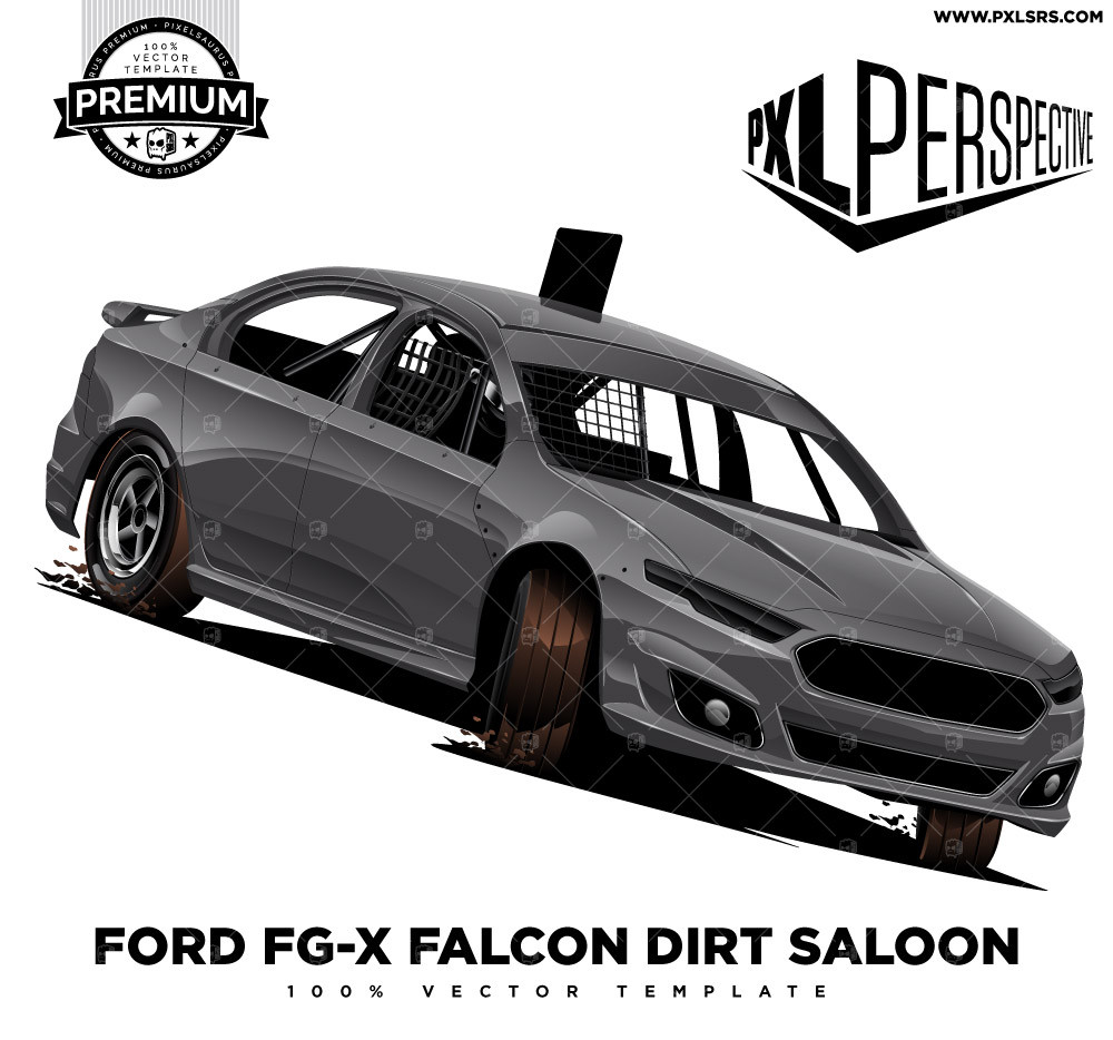 Ford FG-X Falcon Dirt Sedan Front 3/4 'Premium Perspective' 100% Vector ...