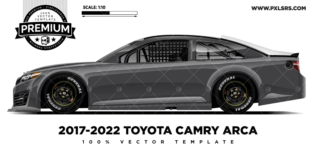 2017-2022 Toyota Camry ARCA 'Premium Side' Vector Template