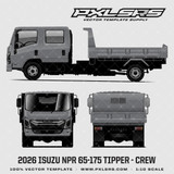 2026 Isuzu ELF / N-Series Tradepack (NPR) Wide Cab - Vector Template