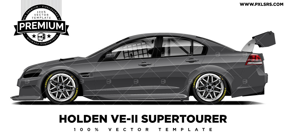 Holden VE-II Commodore Supertourer 'Premium' Vector Template - Pixelsaurus