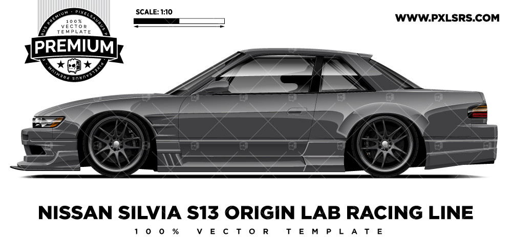 NISSAN SILVIA S13 ORIGIN LABO RACING LINE 'Premium' Vector Template ...