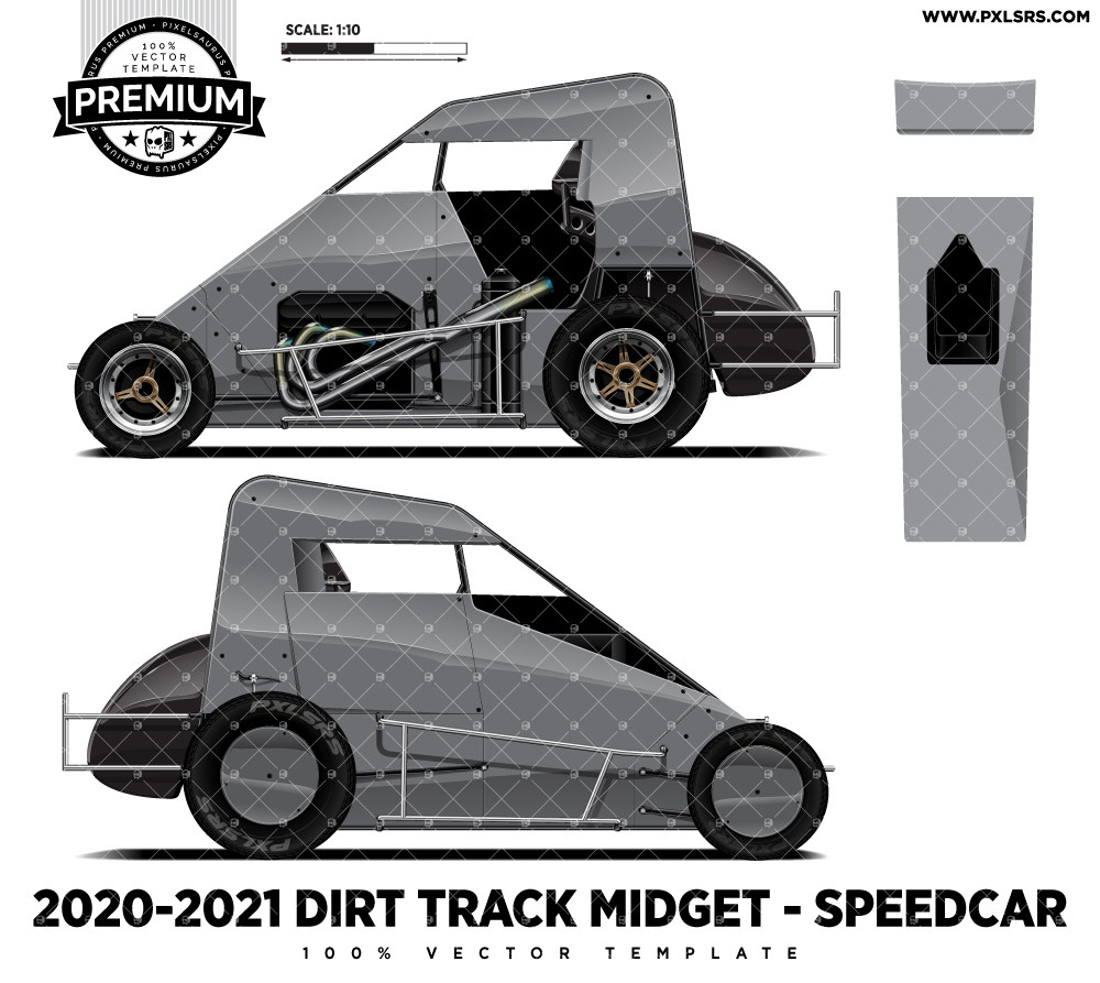 2020-21 Spec Dirt Track Midget - Speedcar 'Premium' Vector Template ...
