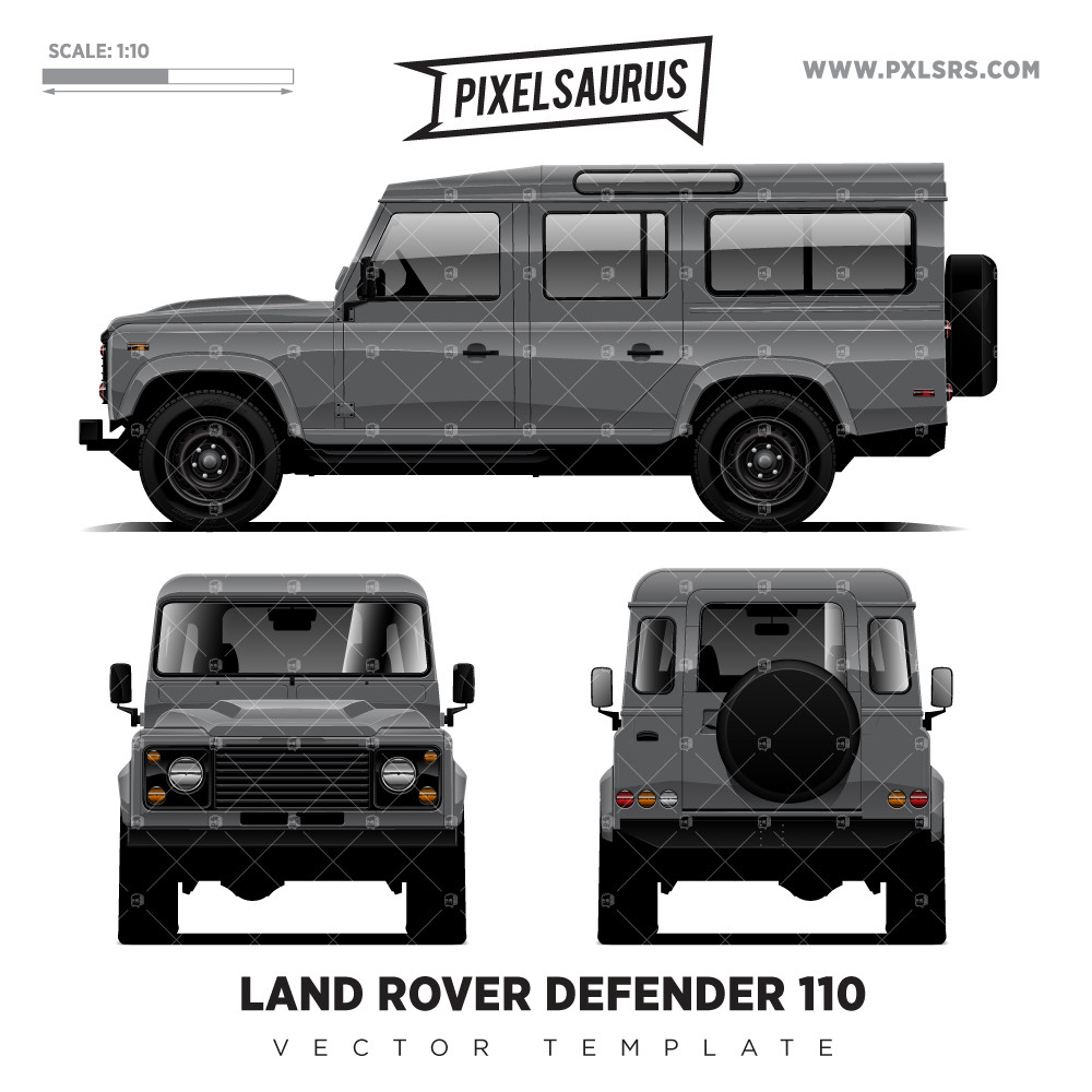 Land Rover Defender 110 'Vector' Template - Pixelsaurus