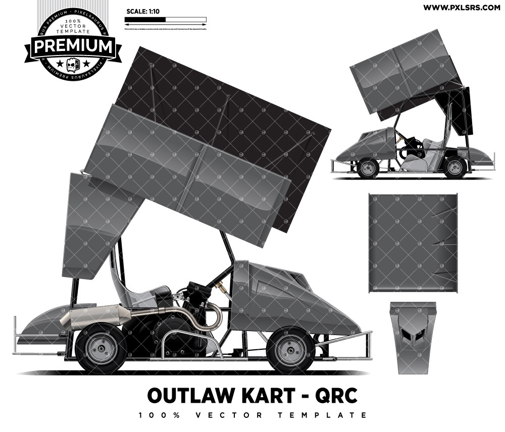Outlaw Kart - QRC 'Premium' Vector Template - Pixelsaurus