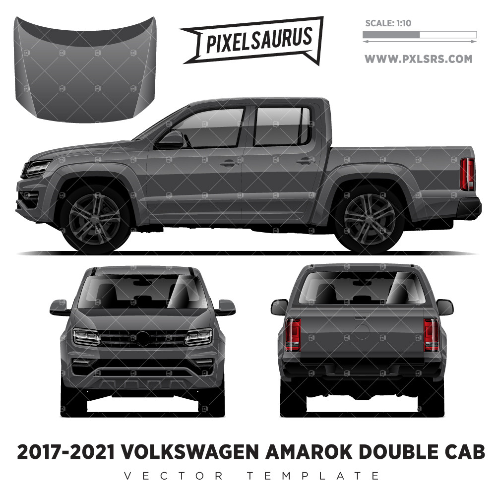 2017-2021 VW Amarok Double Cab '100% Vector' Template