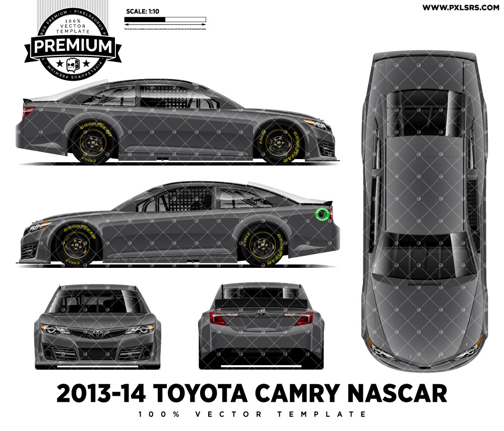 2013-14 Toyota Camry (Gen 5) Nascar - Full 'Premium' Vector Template