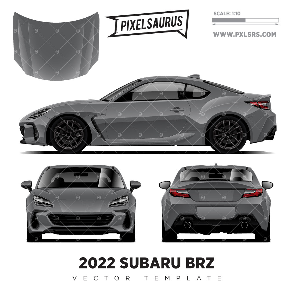 2022 Subaru BRZ Vector Template - Pixelsaurus