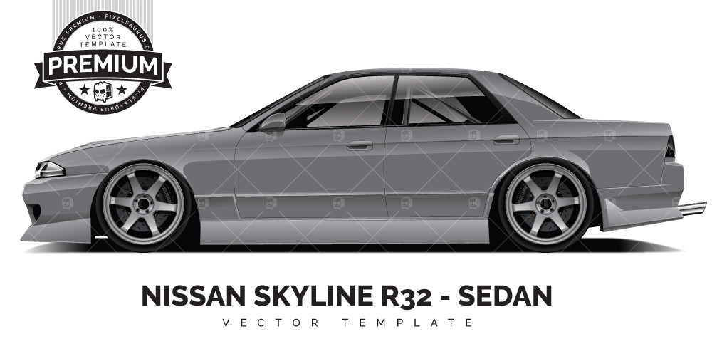 Nissan Skyline R32 Sedan - Drift 'Premium' - Pixelsaurus