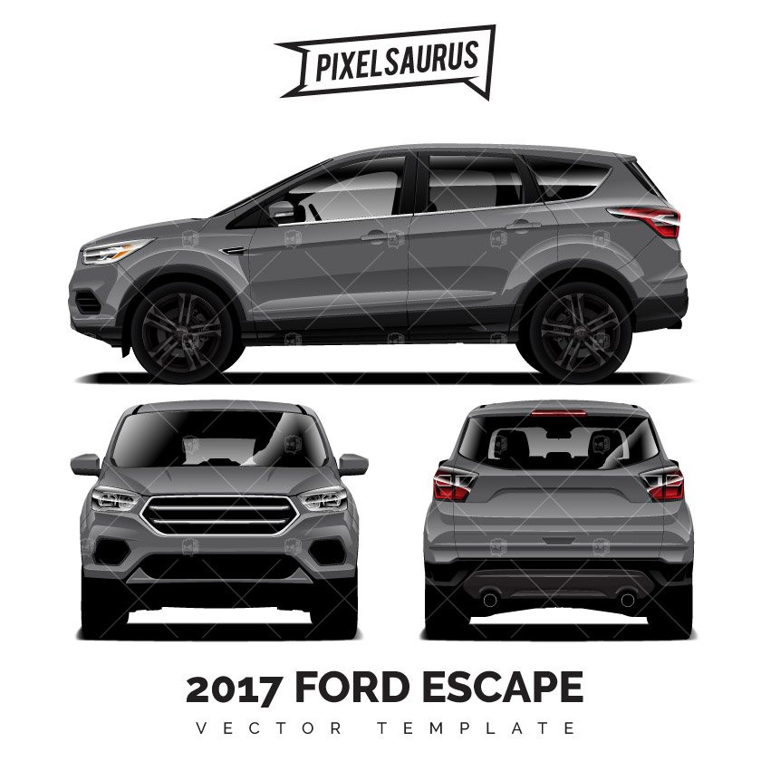 2017 Ford Escape Vector Template - Pixelsaurus