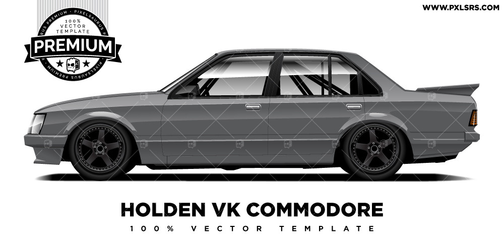 Holden VB-VK Commodore 'Premium' Vector Template - Pixelsaurus