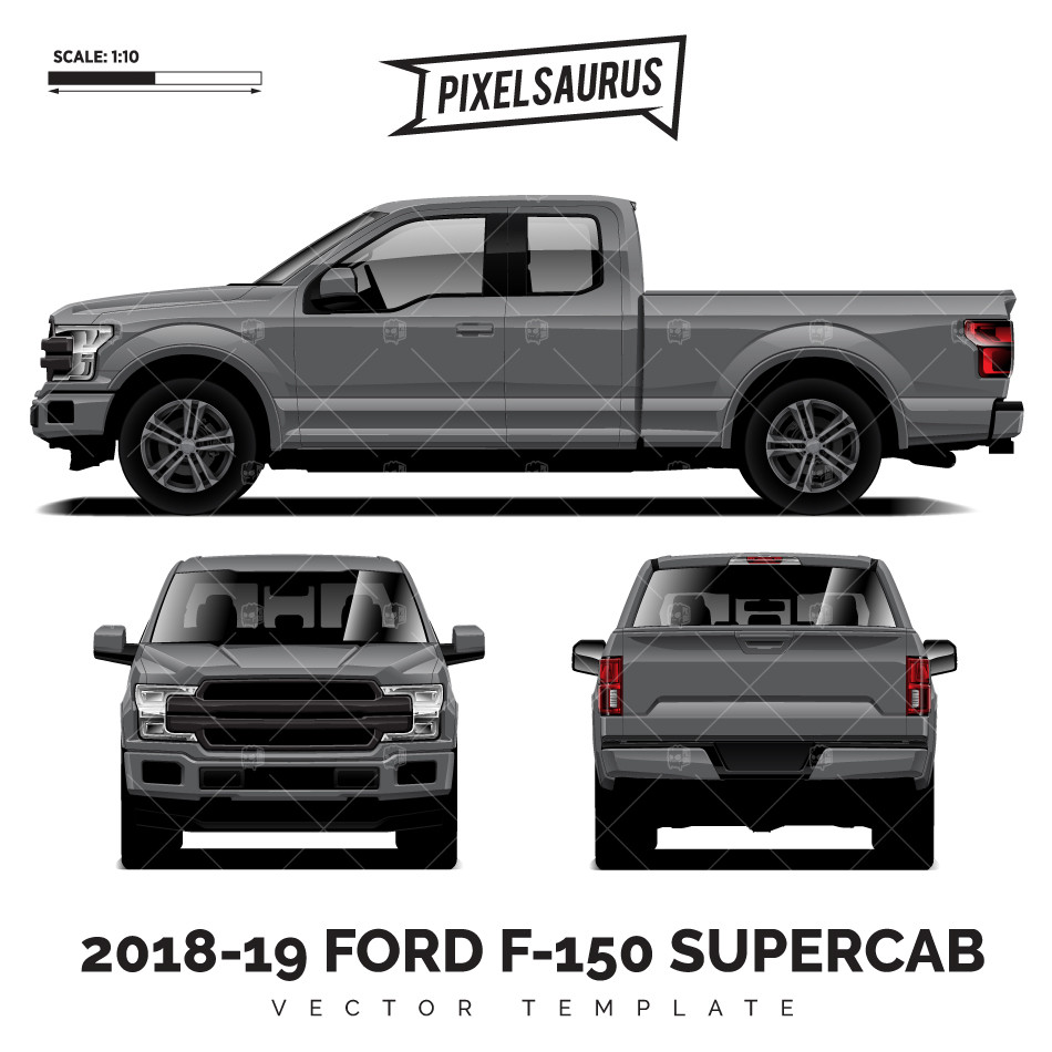 2015-2019 Ford F-150 Crew Cab - Vector Template