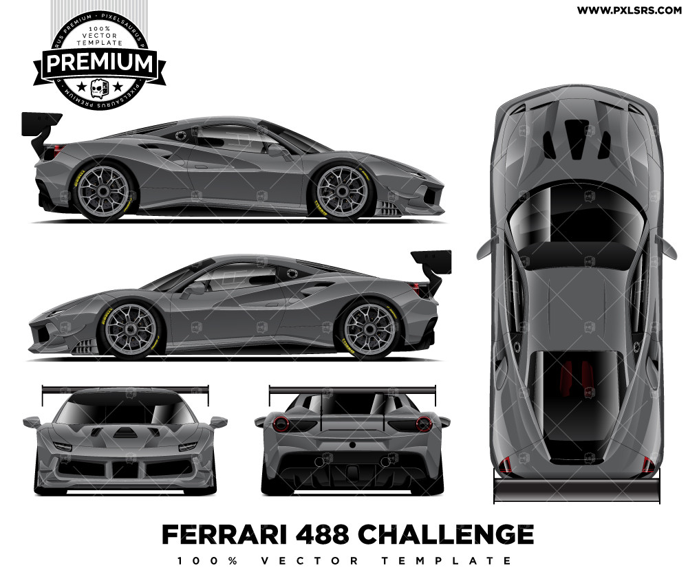 Ferrari F488 Challenge - Full 'Premium' Vector Template