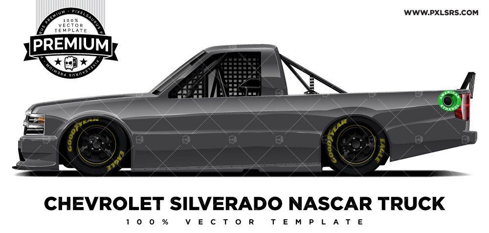 Chevrolet Silverado Nascar Truck Series 'Premium' Side Vector Template ...