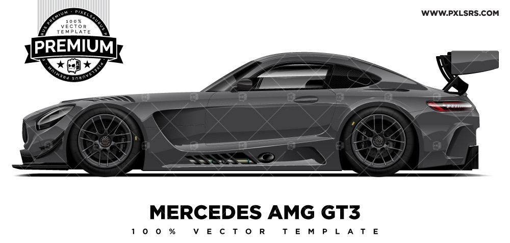 Mercedes AMG GTS GT3 'Premium' Vector Template - Pixelsaurus