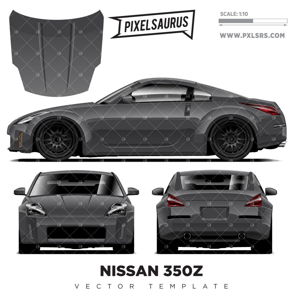 2002-2008 Nissan 350Z Vector Template - Pixelsaurus