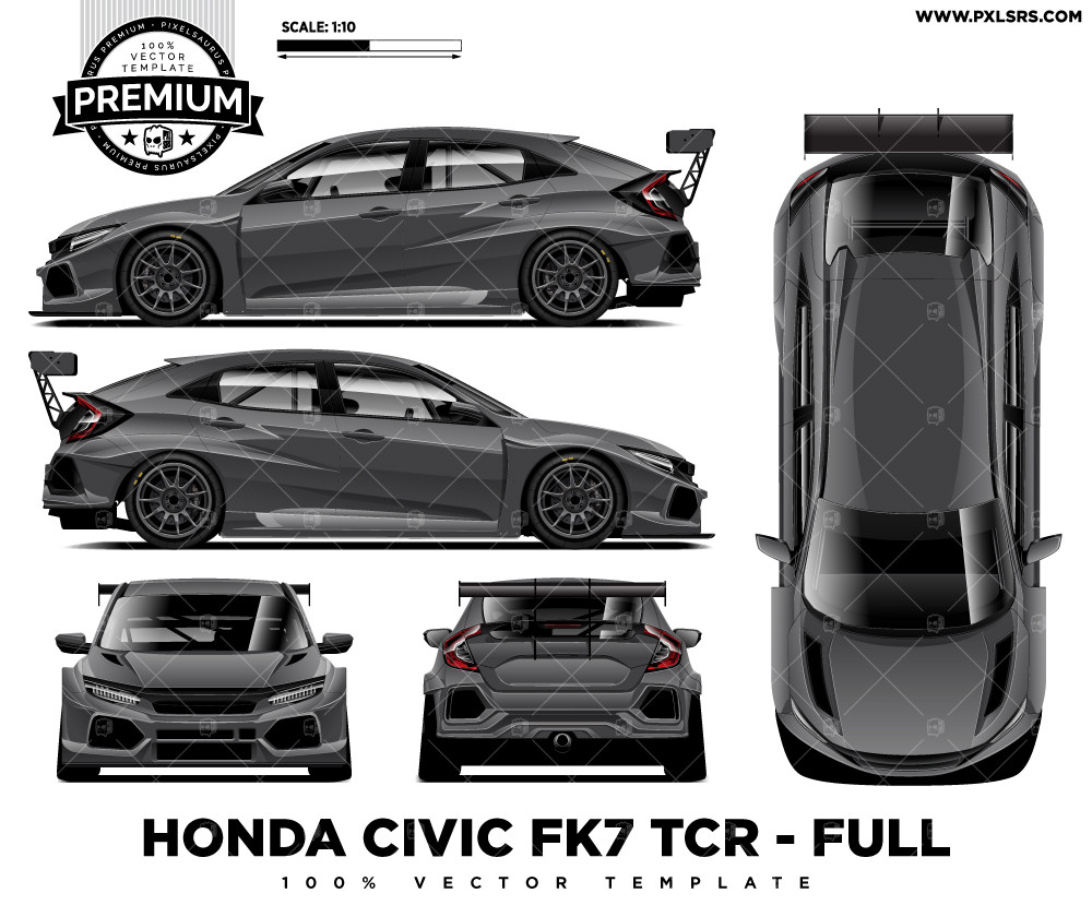 Honda Civic FK7/FK8 TCR Full 'Premium' Vector Template