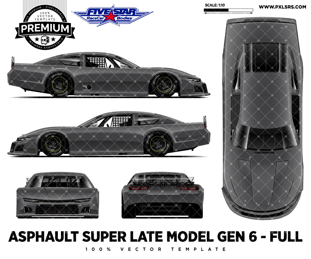 Asphalt Gen-6 Super Late model - Full 'Premium' Vector Template ...