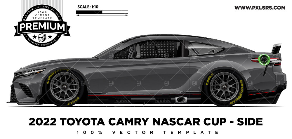 2022 Toyota Camry (Gen 7) Nascar - Side 'Premium' Vector Template ...