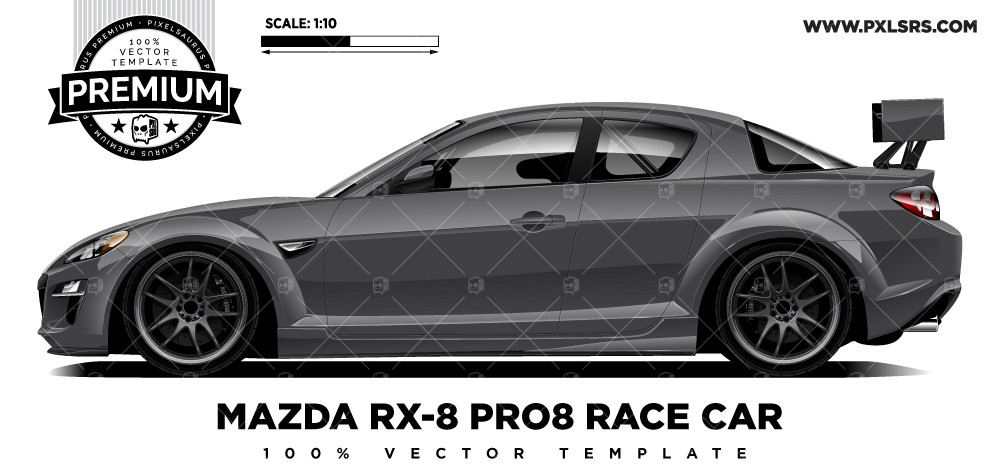 MAZDA RX8 PRO8 RACE CAR 'Premium' Vector Template