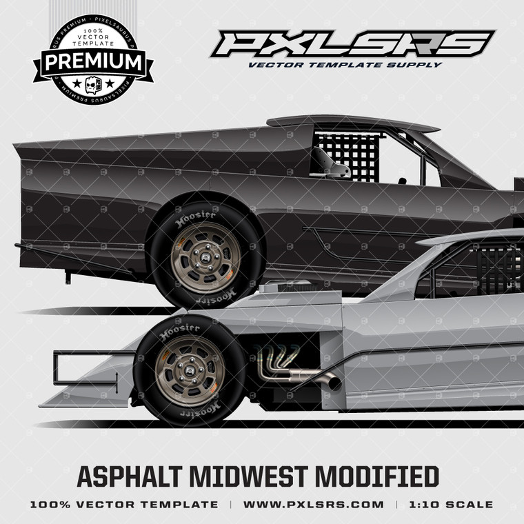 Asphalt Midwest Modified - Full 'Premium' Vector Template - Pixelsaurus