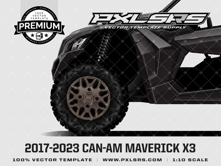 2017-2023 Can-am Maverick X3 Side by Side 'Side' 'Premium' Vector Template