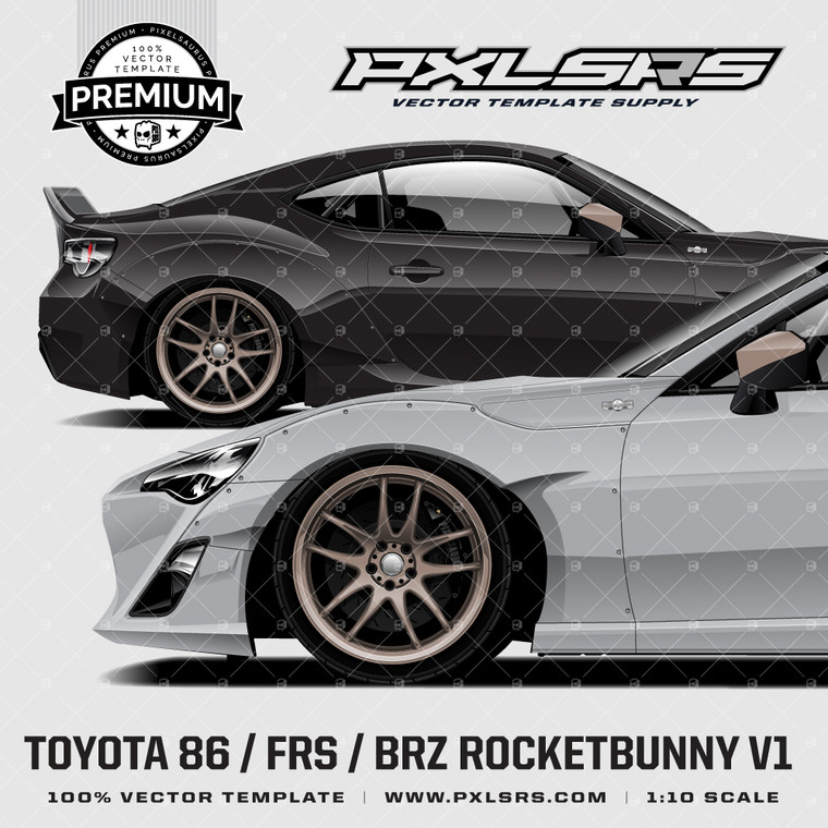 TOYOTA GT86 / FRS / BRZ ROCKETBUNNY V1 - FULL 'Premium' Vector Template ...